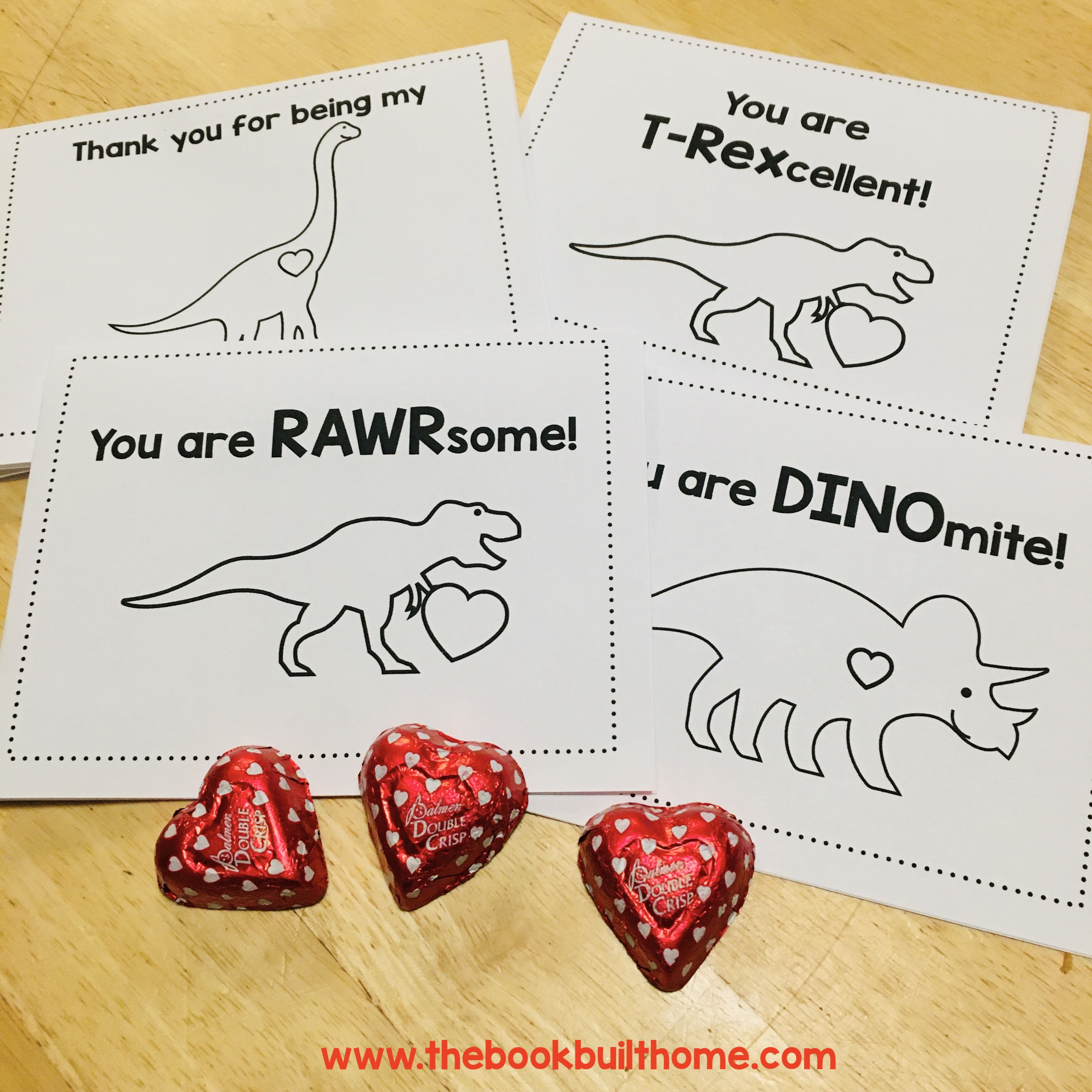 *Free* Dino Valentine’s Day Cards – The Book Built Home