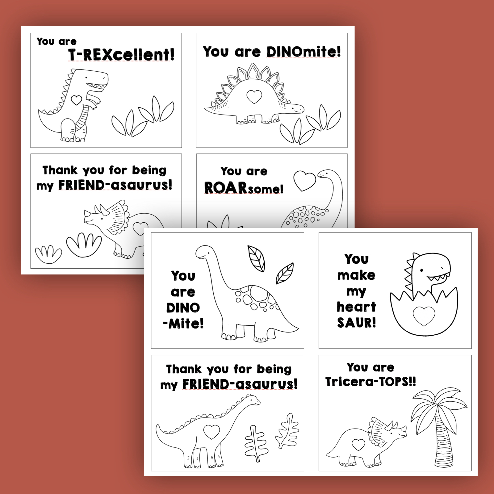 Printable Dino Valentine’s Cards – The Book Built Home